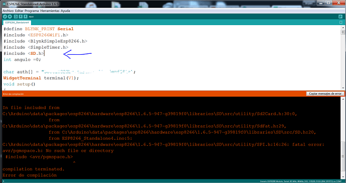 esp8266 standalone + SD - Issues and Errors - Blynk Community