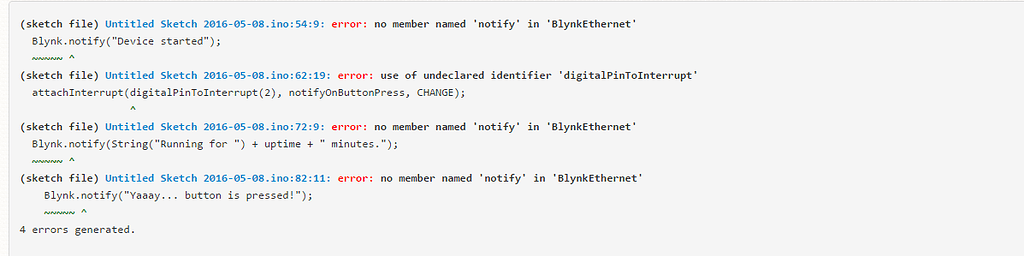 Blynk Notify Issues And Errors Blynk Community