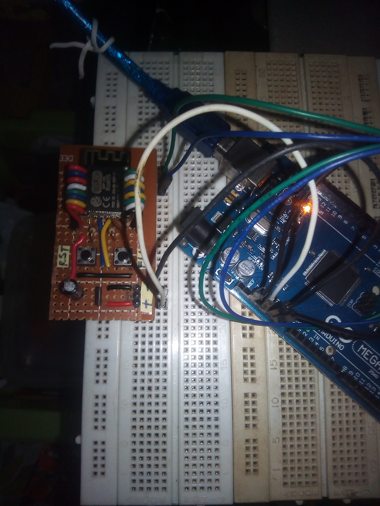 Simultaneous Conection Between Arduino Mega And Esp 12e Module But Created A Breakout Board