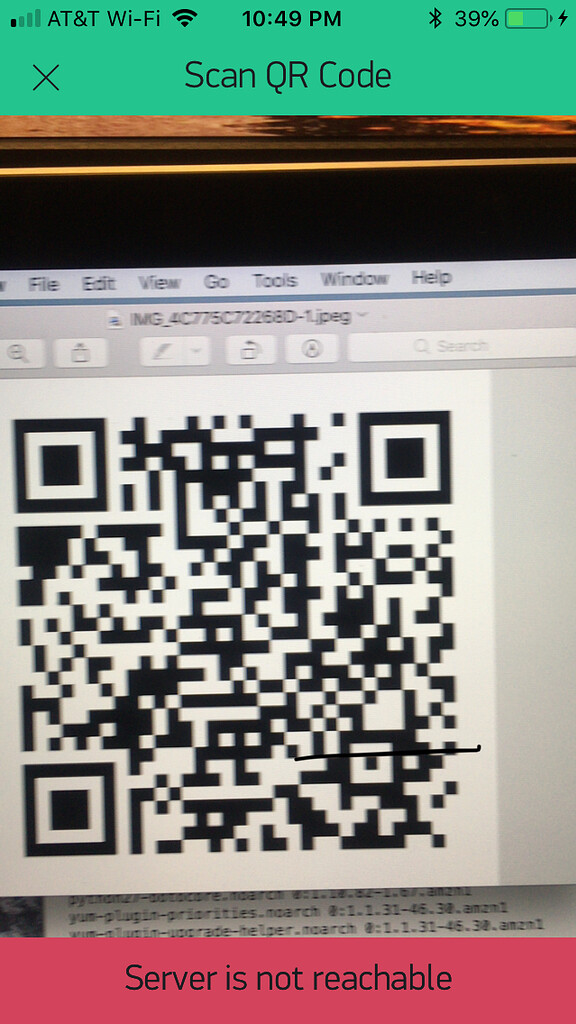 Error when scanning QR code for large cloned project - Issues and ...