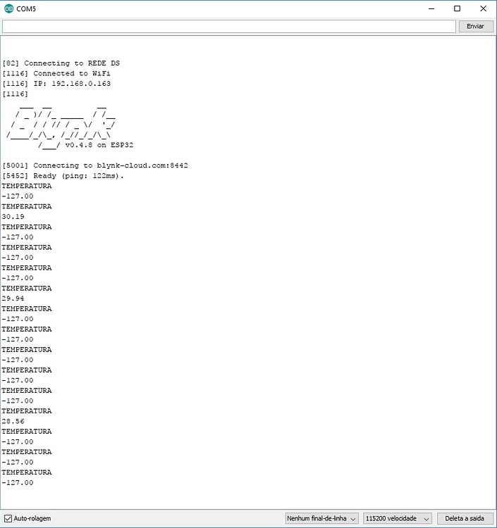DS18B20 value -127º, but only when connecting to Blynk, on ESP32 - Solved - Blynk Community