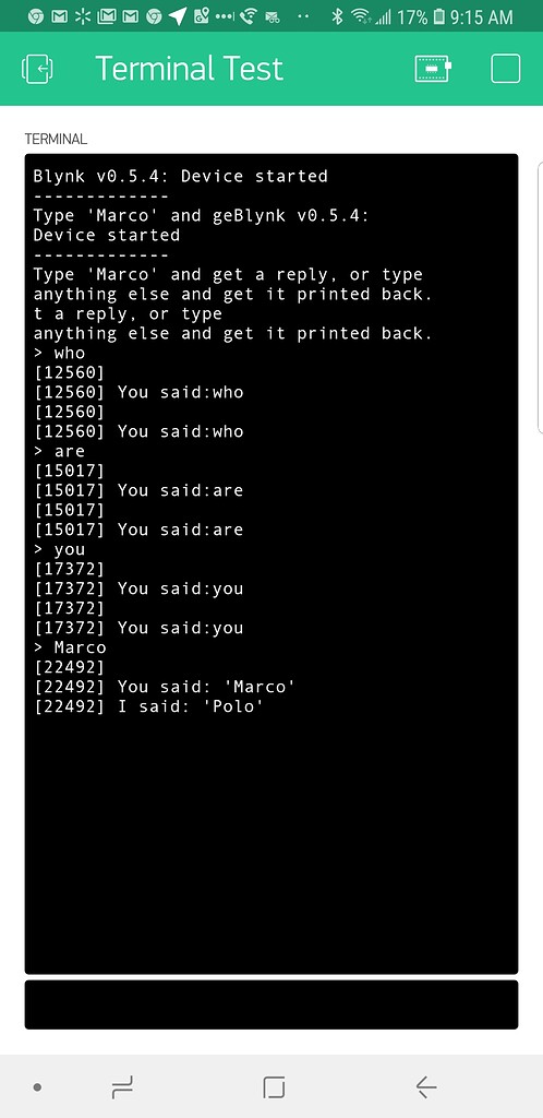 Ghost duplicate text lines in Terminal on Android - Solved - Blynk Community