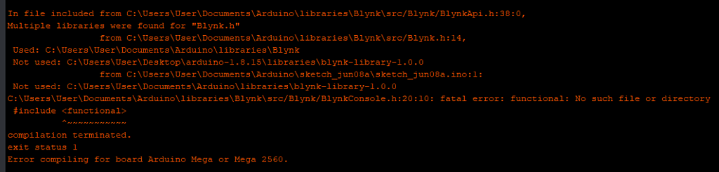 Error compiling for Arduino Mega 2560 - Solved - Blynk Community