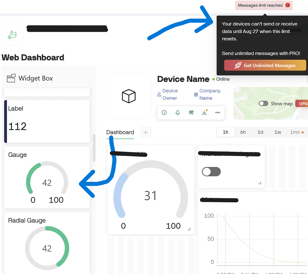 Does the "Gauge" count to your "Message Limit" - Need Help With My Project - Blynk Community