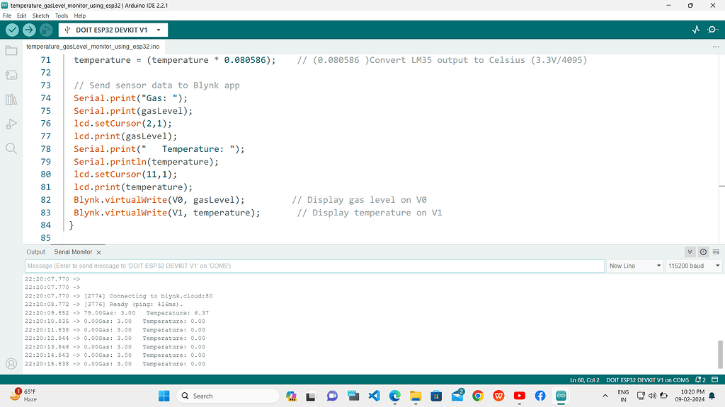 Can't get lm35 sensor data from ADC1 of esp32 - Solved - Blynk Community