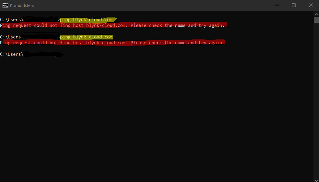 Why am i cant ping the blynk-cloud.com? - Need Help With My Project ... Why am i cant ping the blynk-cloud.com? - Need Help With My Project ...