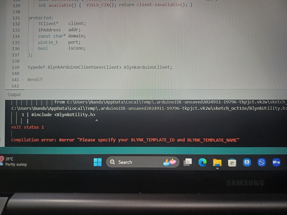Compilation Error With Blynksimpleesp32h Need Help With My Project