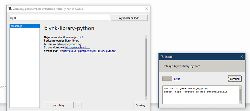 Can't install blynklib - Need Help With My Project - Blynk Community