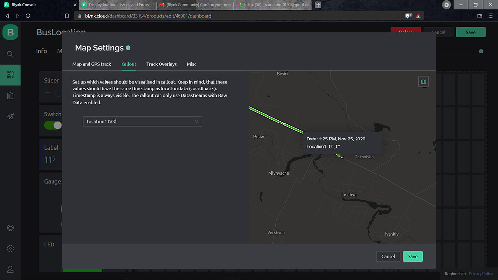 Display location - Issues and Errors - Blynk Community