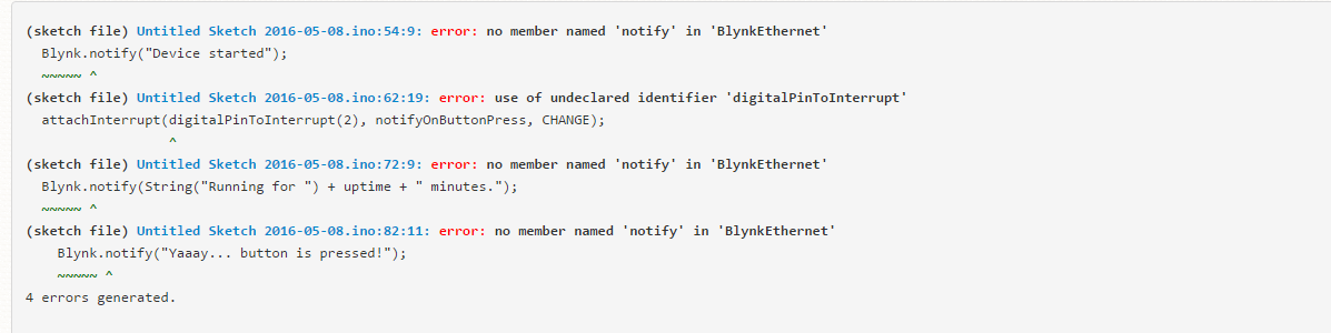 Blynk notify - Issues and Errors - Blynk Community