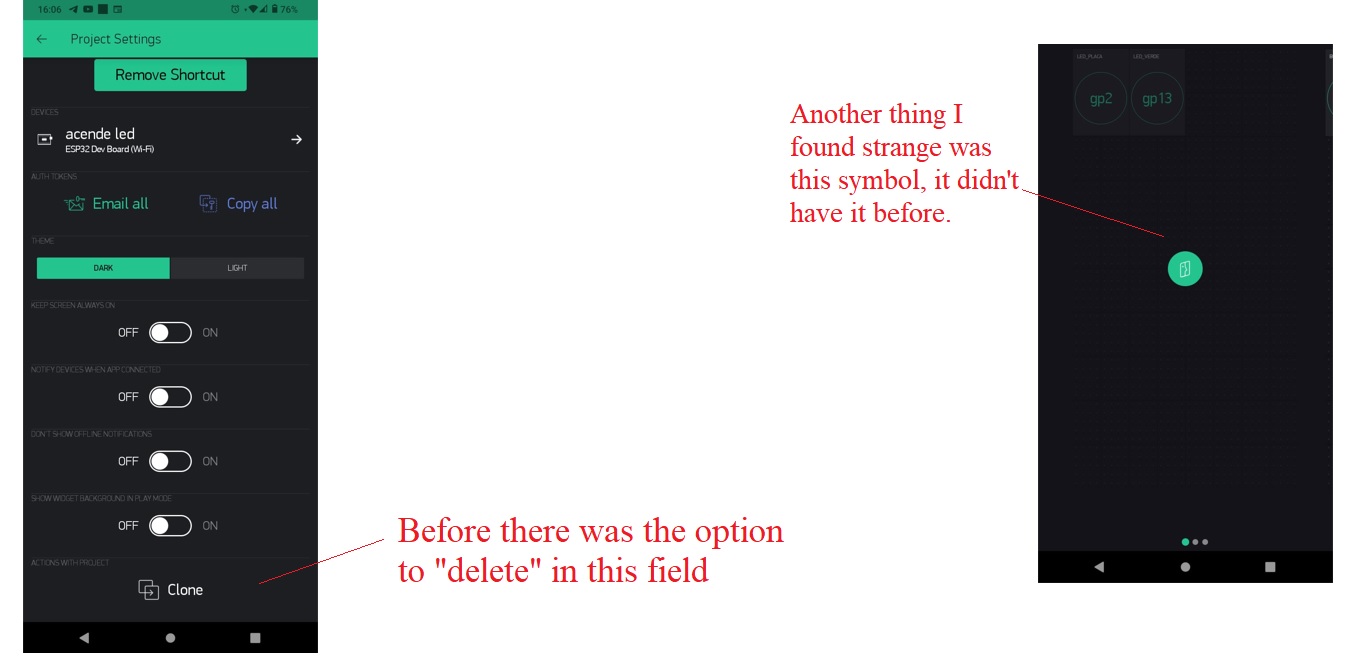 I Cant Delete A Project In Blynk App Need Help With My Project