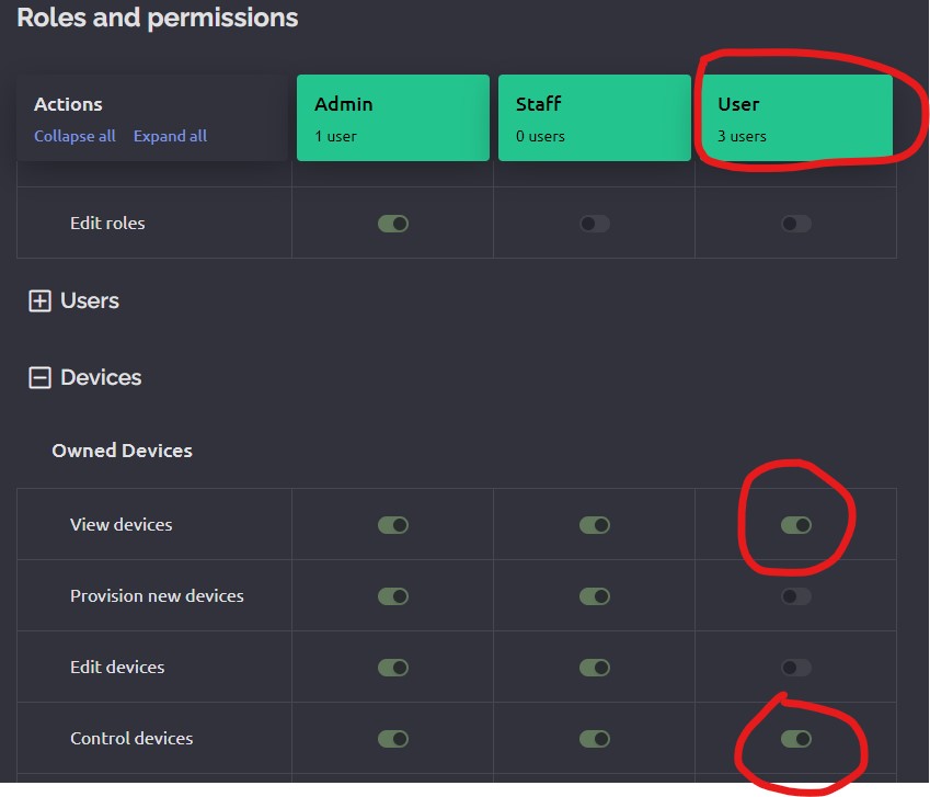 Roles And Permissions Users Cannot See Devices Need Help With My Project Blynk Community
