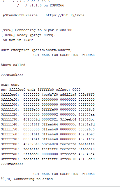 AC Dimmer ESP8266, Invalid Auth token - Solved - Blynk Community